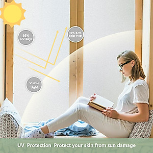 Privacy Window Film, 2 Package HOMIDEK Frosted Glass Window film,Sun UV Blocking Static Cling Removable Frosting Window Tinting Film for Bathroom, Home,Office,Non-Adhesive(17.5"x78.7")