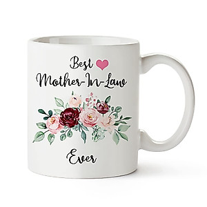 Fatbaby Best Mother In Law Ever Coffee Mug,Mother's Day Gifts for Mother In Law,Mother In Law from Daughter In Law,Son In Law, Mother In Law Birthday Thanksgiving Christmas Gifts Tea Cup 11oz