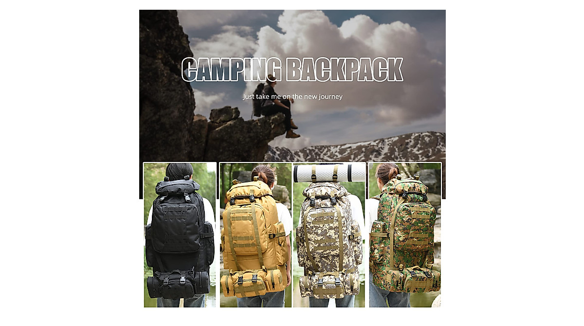King'sGuard 100L Tactical Backpack for Camping & Hiking