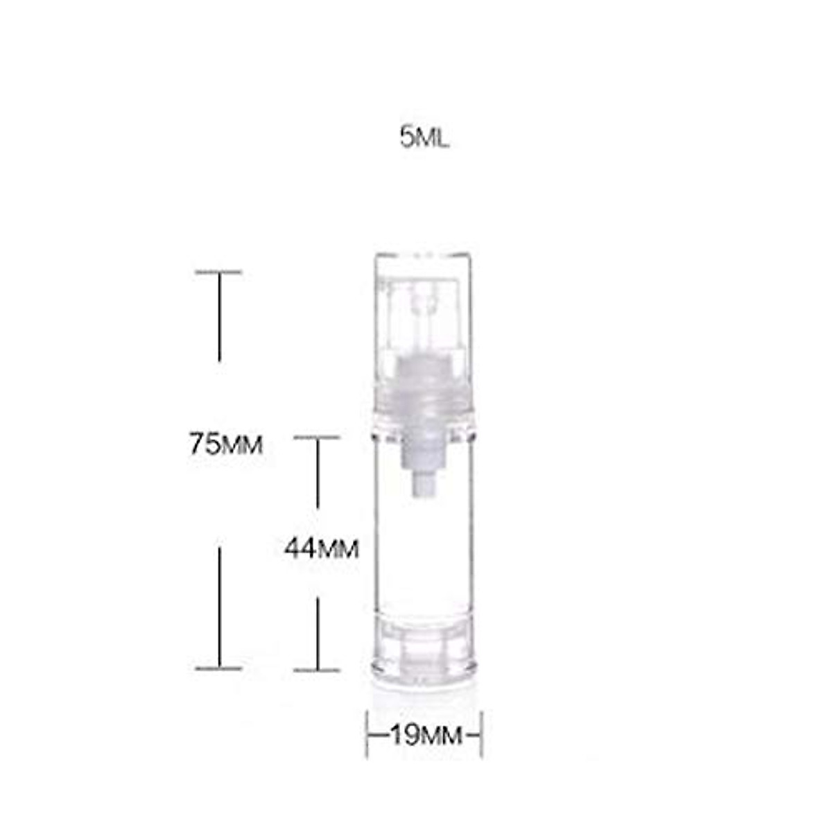 ericotry 12Pcs Empty Clear Portable Refillable Plastic Airless Vacuum Pump Bottles Travel Make-up Container Cream Lotion Sample Packing Toiletries Liquid Storage Container Vial Jars(5ml/0.17oz)