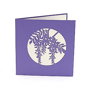 Liif Wisteria Purple Tree 3D Mothers Day Pop Up Greeting Card For All Occasions, Happy Birthday, Mother’s Day Card, Get Well, Romance, Anniversary Card - For Mom, Her, Wife, Grandma(purple)