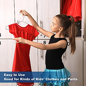Kids Hangers,12.4 Inches Stainless Steel Heavy Duty Baby Clothing Hangers 20 Pack,Space-Saving Non-Slip Metal Wire Hangers for Kids,Baby,Toddler,Children Clothes