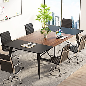 Tribesigns 8FT Conference Table, 94.5L x 47.2W inch Large Modern Meeting Table, Seminar Training Table with Grommet Holes for Office Conference Room