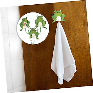 STOBAZA Coat Hanger Hooks Key Storage Hook 3pcs Frog Hook Wall Decoration Iron Key Animal Wall Storage Hook Towel Hook