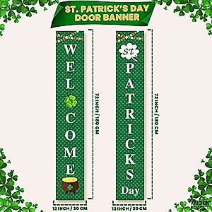 KatchOn, St Patricks Day Banner, 2 Pieces - Big, 72x12 Inch | St Patricks Day Banners for St Patricks Day Party Decorations | Happy St Patricks Day Door Sign for St Patricks Day Decorations Outdoor