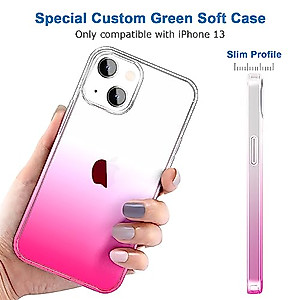 JJGoo Compatible with iPhone 13 Mini Case, Soft Transparent Shockproof Protective Slim Thin Bumper Phone Cover for iPhone 13 Mini - 5.4 inch, Gradient Pink