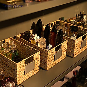 Water Hyacinth Storage Baskets For Shelves, Wicker Storage Basket, Woven Baskets For Storage, Seagrass Baskets, Large Wicker Basket, Wicker Baskets For Storage, Standard - 3Pcs