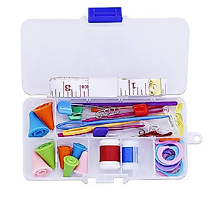 381 Pieces Stitch Ring Markers and Colorful Knitting Crochet Locking Counter Stitch Needle Clips + Weaving Tools Knitting Kits with 3 Storage Boxes