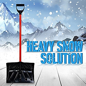 True Temper 36 Inch Snow Shovel - D Grip with Long Handle-Heavy Duty Snow Shovel-Ergonomic Snow Shovel - Snow Shovel for Driveway-Snow Pusher-Available with Premium Quality Centaurus AZ Gloves