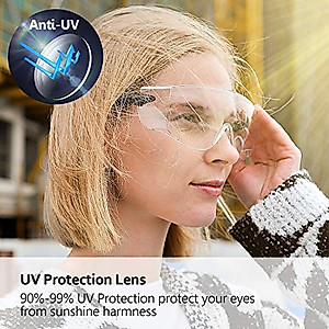 SAFEYEAR Safety Glasses For Womem & Men Over Eyeglasses Anti Fog Scratch Protective Eyewear,Ansi Z87 Approved Safety Goggles Over Glasses