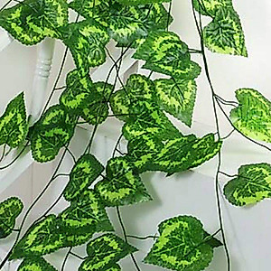 Heave Artificial Ivy Plants Vine Hanging Garland Decorative Wall Hanging Fake Ivy Leaves Artificial Plants for Indoor Outside Home Garden Party Decor Purple