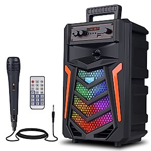 E I F E R Compact Bluetooth Speaker with Microphone - Portable Wireless Speaker for Hands-Free Rechargeable Battery with 4 Hours Playtime - Compatible with Smartphones and Tablets