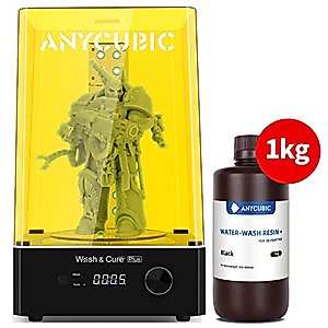 ANYCUBIC Wash Cure Machine Plus and Water Washable 3D Printer Resin (Black, 1000g)