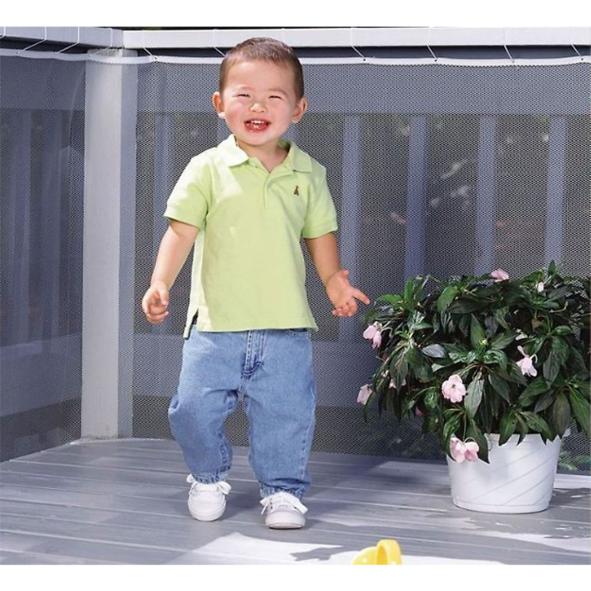 Hillento Children Safety Rail Balcony Stairs Net Banister Stair Safety Net for Kids/Pet/Toy Safety on Indoor/Outdoor Stairs, Balcony, or Patios, Stairs Protector, 9.8 x 2.5 ft, White