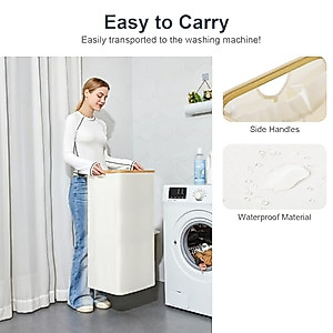 Laundry Hamper 2 Section, 160L Extra Large Laundry Basket with Lid, Double Hampers with 2 Removable Bags for Bathroom, Bedroom, Home, Toy Organizer, Beige