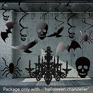 TUPARKA 2 Set Halloween Chandelier Decoration Halloween Haunted House Decoration Ceiling Hanging Decoration, Black