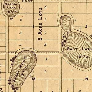 Antiguos Maps - City of Clermont, Florida map circa 1884 - measures 24 in x 30 in (610 mm x 762 mm)