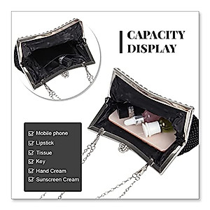 KUANG! Women’s Evening Clutch Rhinestone Purse Handbag Crystal Diamante Wedding Party Shoulder Bags