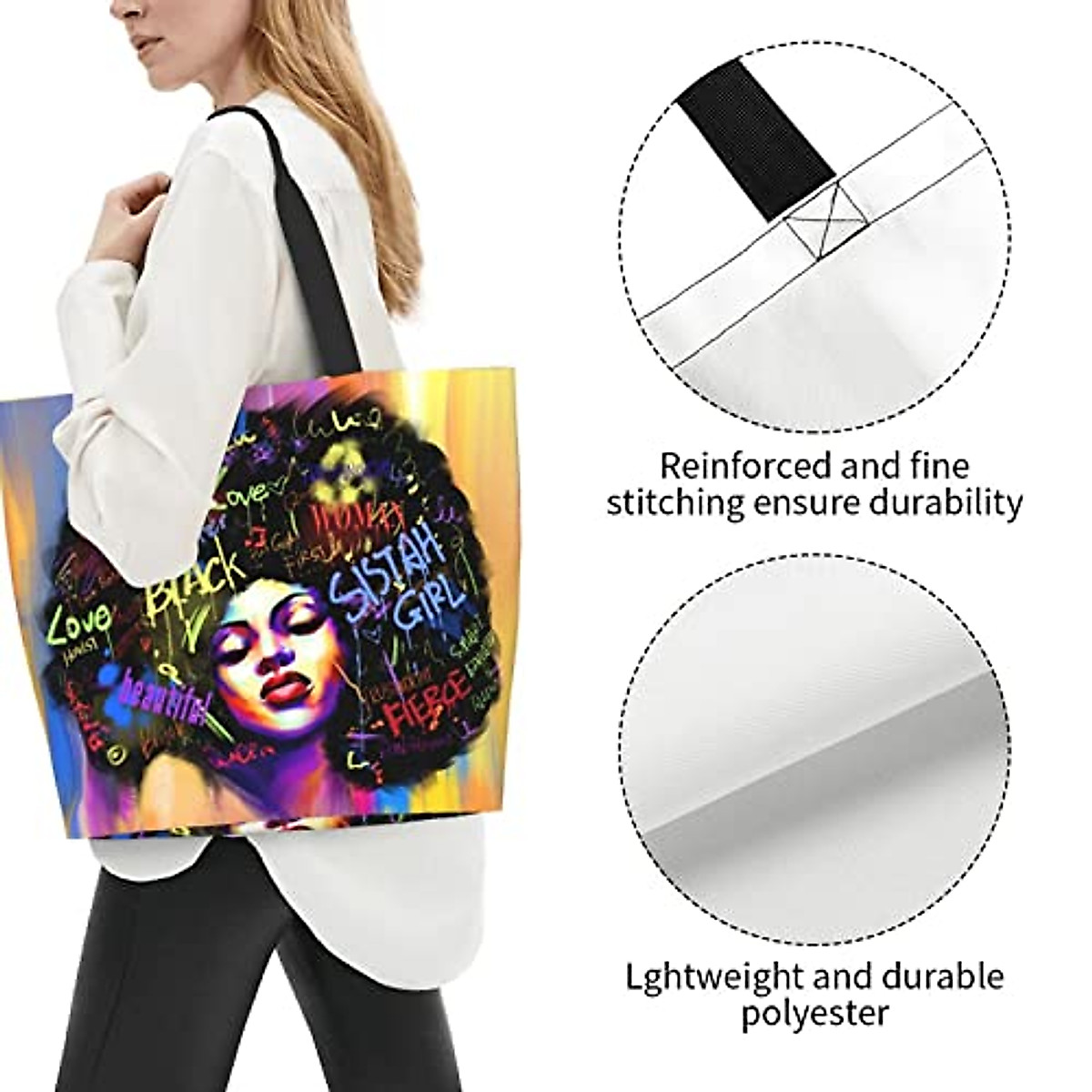 Women Tote Bags African American Women Top Handle Satchel Handbags Black Girl Magic Shoulder Bag For Gym Travel Shopping