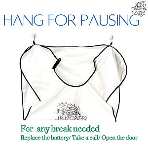 Beard Catcher Kit, 2 Beard Apron/Bib for Mess-Free Shaving+ 6 Suction Cups+ Transparent Beard Shaper with Comb+ Carrying Cloth Bag, Perfect For Men/Boyfriend/Father/Husband/Roommate (WHITE)