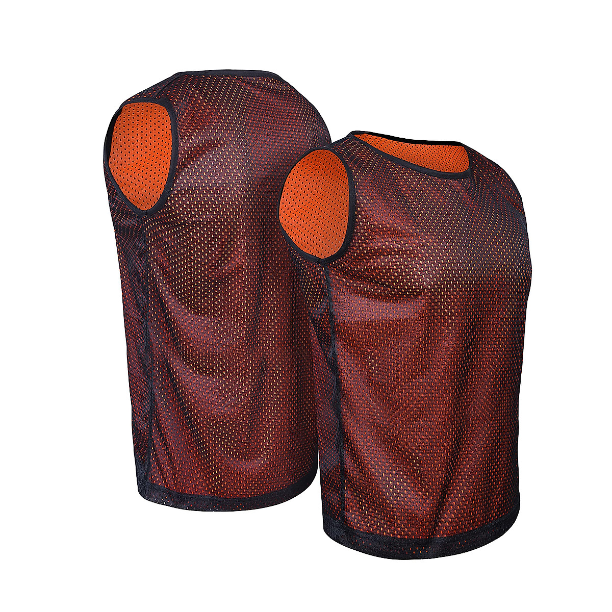 Athllete Reversible Basketball Jersey (Set of 6 + Free Carry Bag) Basketball Jerseys, Youth Basketball Jersey (Flame Orange/Black 6 Jerseys, Small)