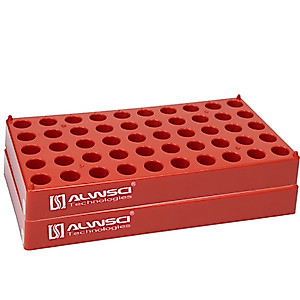 2PCS HPLC Vial Holder tray, 2ml Vial Lab Rack, Red 12mm Vial Storage Rack for 12x32mm Vial by ALWSCI
