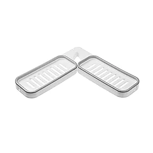 VENOAL Foldable Corner Shower Caddy,Wall Mounted Bath Shelf, No Drilling Self Adhesive Shower Organizer,Can be Rotated 180 Degrees,Suitable for Washstand or Shower Corner (Grey)
