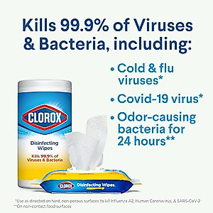 Clorox Disinfecting Wipes, Bleach Free Cleaning Wipes, Crisp Lemon, 35 Count (Package May Vary)