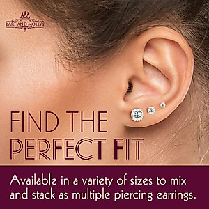 14kt Yellow Gold Tiny Cubic Zirconia Small CZ Solitaire Stud Earrings with Screwback (2.5mm)