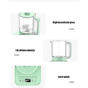 1.8L Electric Kettle Large Capacity Glass Health Pot Multifunction Cooking Tea Soup Flower Teapot Automatic Electric Stew Bird's Nest Pot Stainless Steel Without Filter A,1.8L