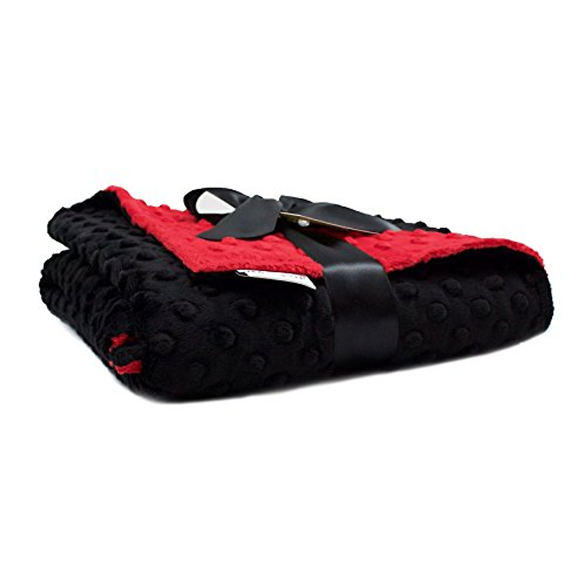MEG ORIGINAL Red & Black Minky Dot Baby Blanket, Unisex/Gender Neutral, 1327