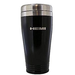 Au-Tomotive Gold, INC. Dodge RAM HEMI Black Stainless Steel Travel Mug Tumbler