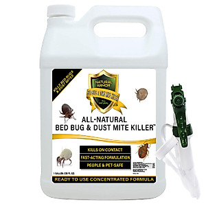 Bed Bug & Dust Mite Killer Natural Spray Treatment for Insects - Mattresses, Covers, Carpets & Furniture - Fast Extended Protection. Pet & Kids Safe - No Toxins or Chemicals 128 oz Gallon
