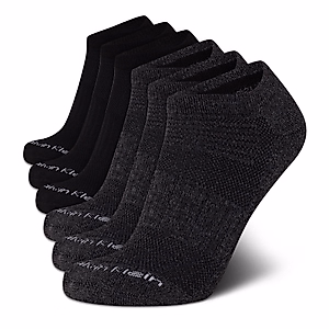 Calvin Klein Men's Socks - No Show Ankle Socks (6 Pack), Size 7-12, BlackCharcoal