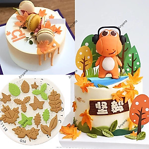 4Pcs Plunger leaf cookie press Cutters biscuit Mold cake decorating supplies Fondant embosser Decoration edible Anyana baking stamp christmas fall pie crust decoration