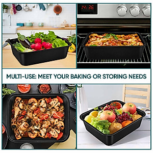 TeamFar Lasagna Pan, 10.6 x 8.25 x 3.1inch Rectangular Cake Baking Pan, with Stainless Steel Core & Nonstick Coating, Healthy, Wider Edge & Deep Side