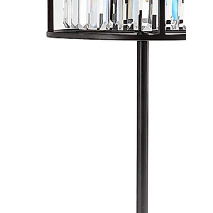 JONATHAN Y JYL9054A Bevin 63" Metal/Crystal LED Floor Lamp, Glam, Contemporary, Modern, Elegant, Office, Living Room, Family Room, Dining Room, Bedroom, Hallway, Foyer, Oil Rubbed Bronze/Crystal
