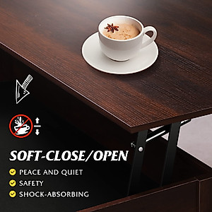 WLIVE Coffee Table, 39" Lift Top Coffee Table with Hidden Compartment and Sorage Drawers for Living Room,Espresso