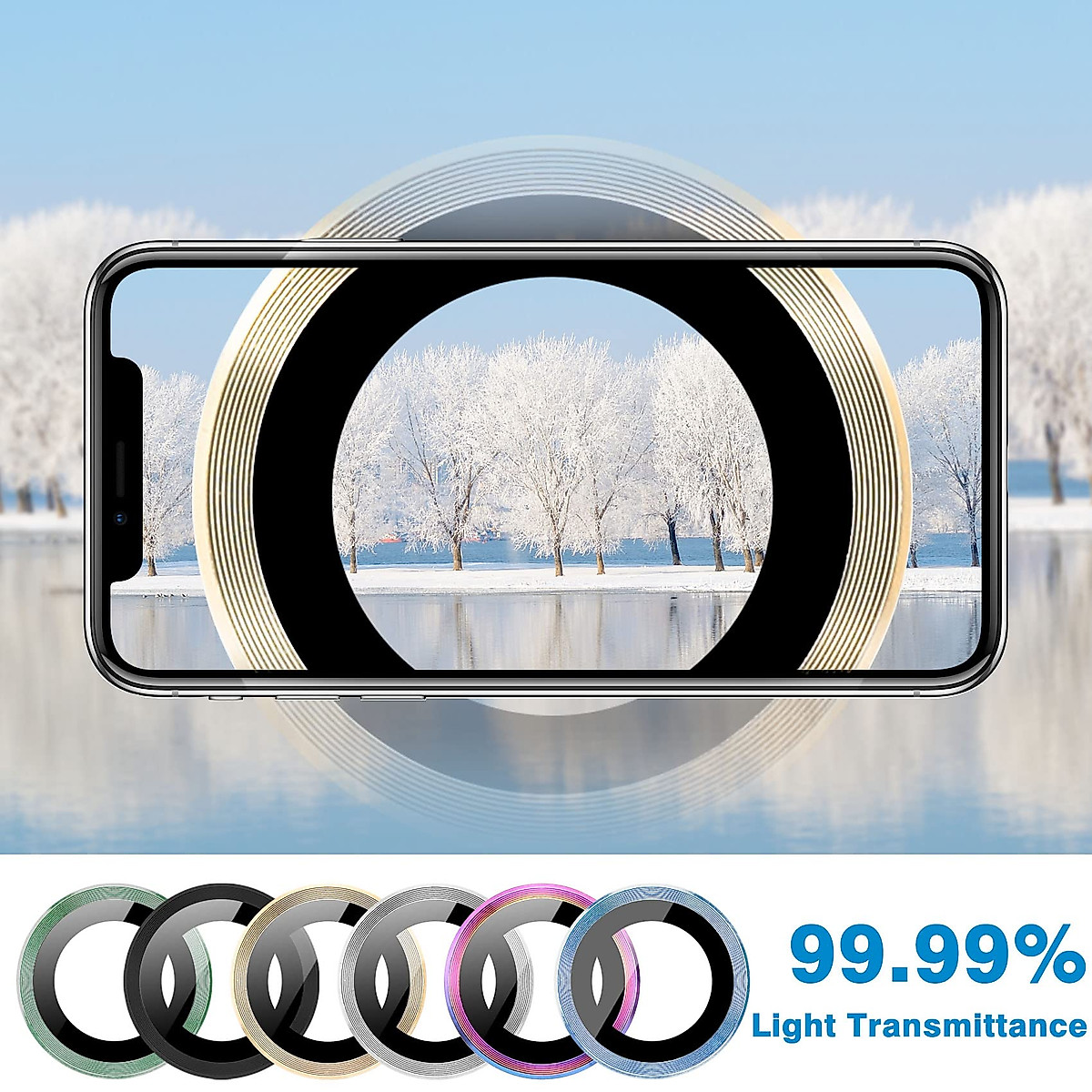 Hsefo Compatible with iPhone 14 Pro / 14 Pro Max Camera Lens Protector, Anti-Scratch Lens Cover 9H Tempered Glass Metal Camera Screen Protector Shockproof Camera Ring - 3 Pcs Black