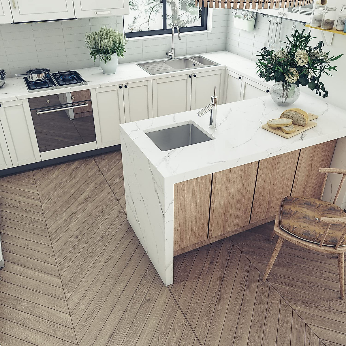 Sinber 16" x 18" x 8" Undermount Single Bowl Kitchen Sink with 18 Gauge 304 Stainless Steel Satin Finish HU1517S-S (Sink Only)