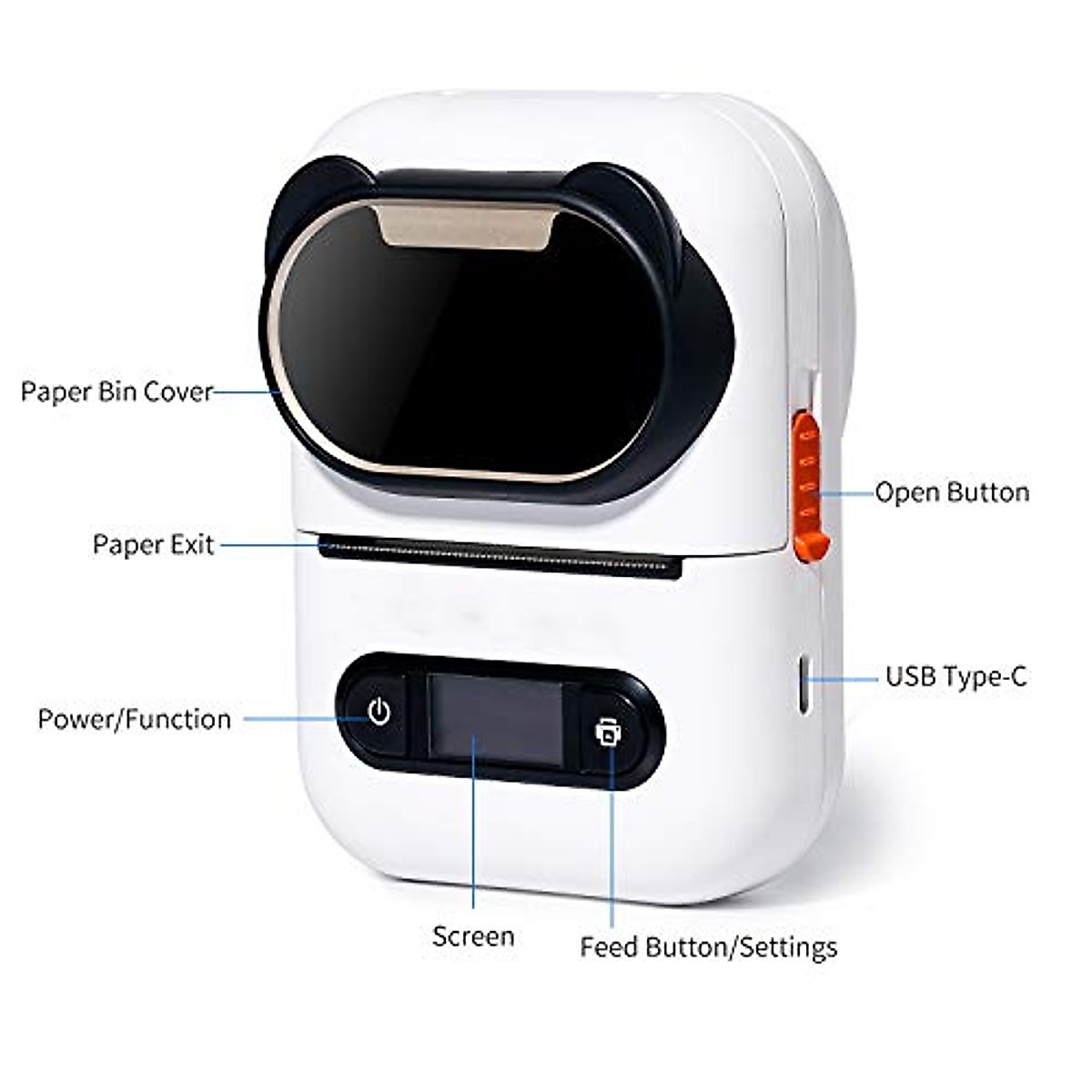 VIBY Portable BT Label Maker Thermal Label Printer with Rechargeable Battery Compatible with iOS Android Smartphone (Color : OneColor)