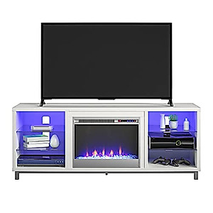 Ameriwood Home Fireplace TV Stand for TVs up to 70", White