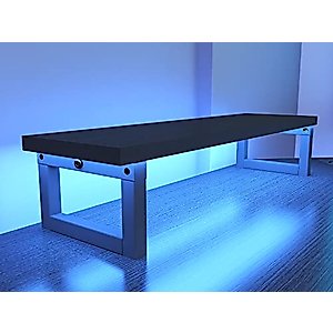 SZXKT Gaming Desk with Monitor Stand and Power Outlets,l Shaped Desk with Storage and LED Lights,Home Office Reversible Corner Computer Desk with Hooks (Black)