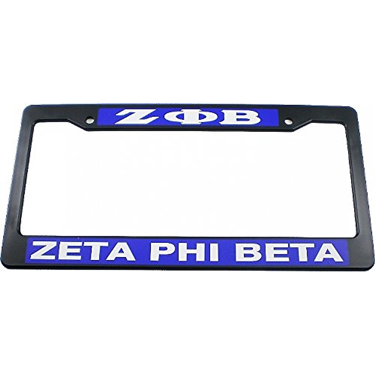 Zeta Phi Beta Text Decal Plastic License Plate Frame [Black - Car/Truck]