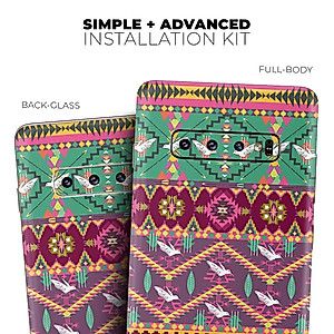 DesignSkinz Vector Aztec Birdy Pattern Protective Vinyl Decal Wrap Skin Cover Compatible with The Samsung Galaxy S20 (Screen Trim & Back Glass Skin)