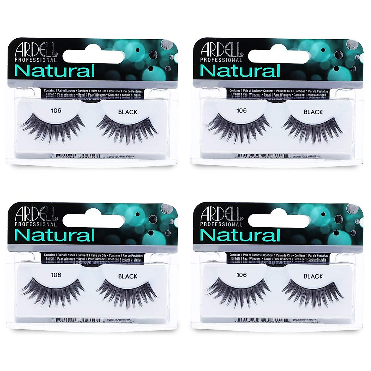 Ardell Natural Lashes False Eyelashes 106 Black (4 pack)