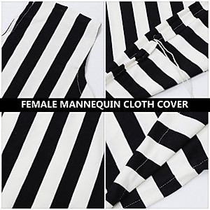 ULTECHNOVO Mannequin Fabric Cover, Mannequins Lace Cover Female Dress Form Stripes Mannequin Display Cover- Fashion Stretchy Cover for Model Display