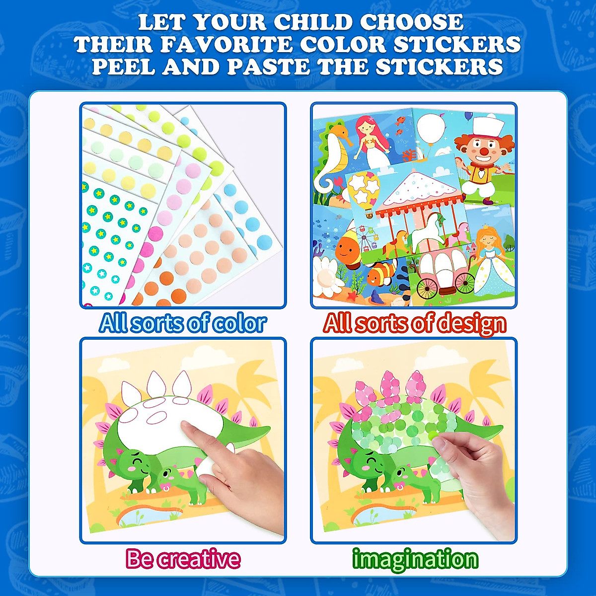 Dot Sticker Art, Crafts for Kids Ages 4-8, Toddler Arts and Crafts Kit for Toddlers-Easy Art Activity Craft for Toddlers Ages 3 to 7-Builds Fine Motor Skills & Hand-Eye Coordination, Toddler Crafts