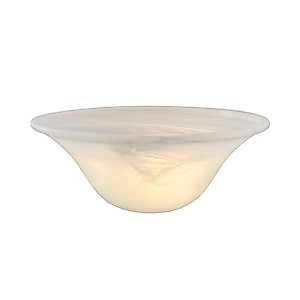 Aspen Creative 23517-11, Alabaster Replacement Glass Shade for Medium Base Socket Torchiere Lamp, Swag Lamp and Pendant & Island Fixture, 12-1/4" Diameter x 4-3/4" Height