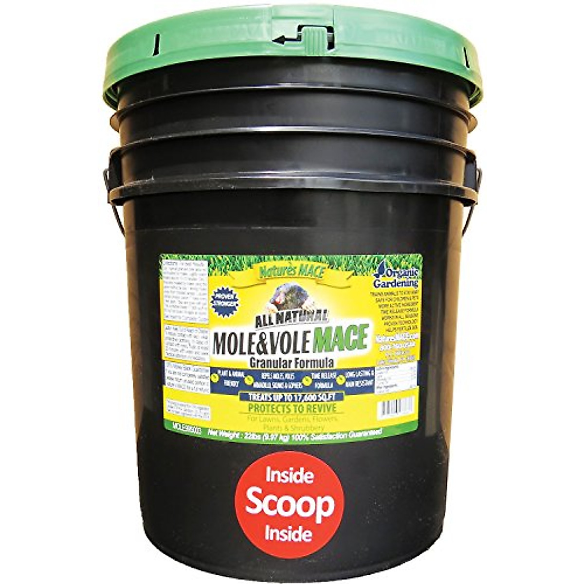 Nature's MACE Mole & Vole Repellent 22lb Granular/Covers 17,600 Sq. Ft. / Keep Moles & Voles Out of Your Lawn and Garden/Guaranteed to Repel Moles/Safe to use Around Home, Children, & Plants